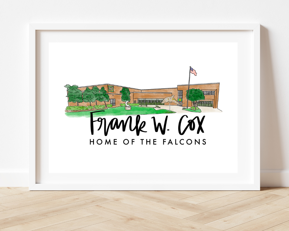 Cox High School 8x10 Art Print - Virginia Beach High Schools - Graduat ...
