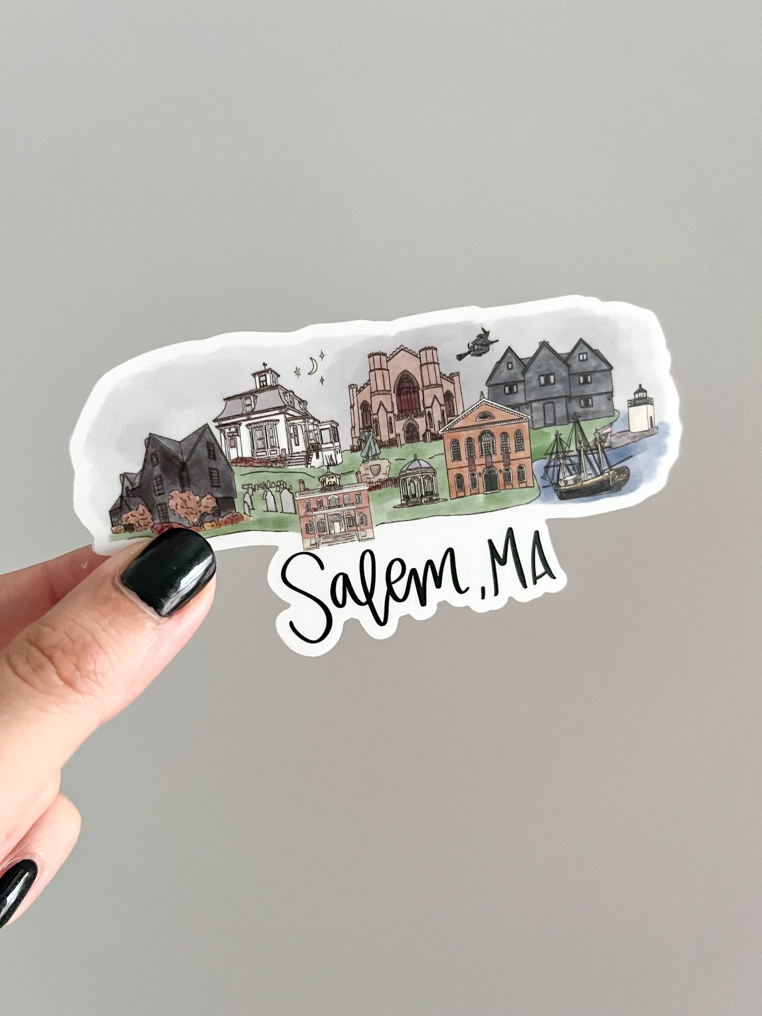 Salem,MA skyline sticker – thirteenwinks